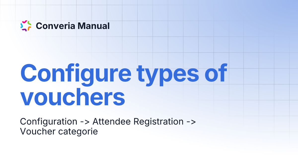 Configure types of vouchers | Converia Manual